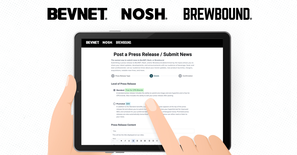 BevNET, Nosh & Brewbound Press Release Portal